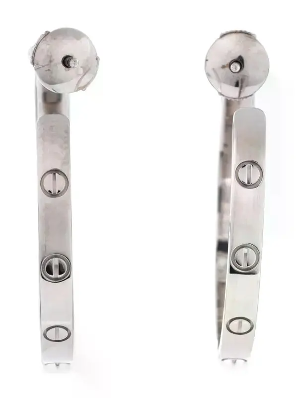 Cartier Love Hoop 18k White Gold Large Earrings