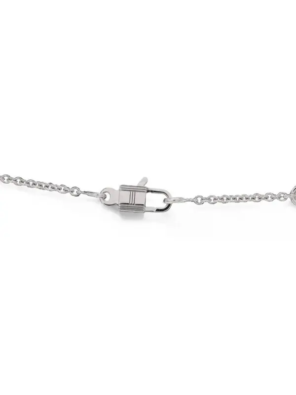 Hermès Amulettes Cadenas Pendant 18k White Gold With Diamonds Necklace - Silver