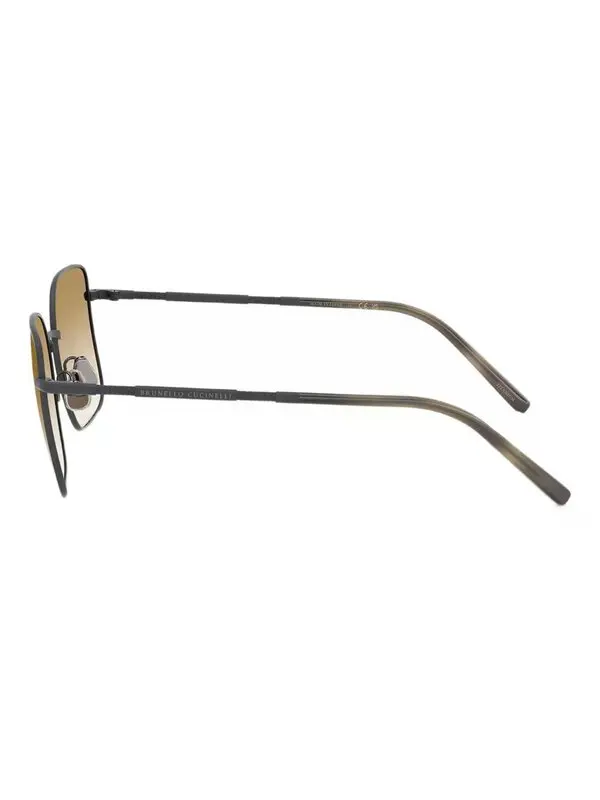 Brunello Cucinelli Titanium Square Sunglasses - Black