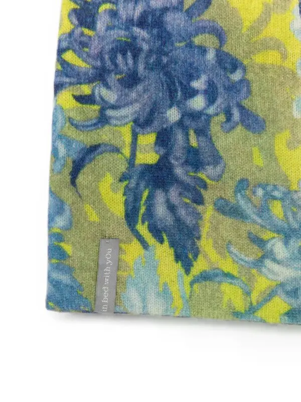 IN BED WITH YOU Floral-print Cashmere Beanie Hat