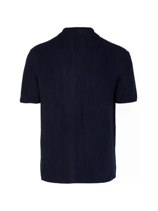 ALEX MILL Ribbed-knit Polo Shirt