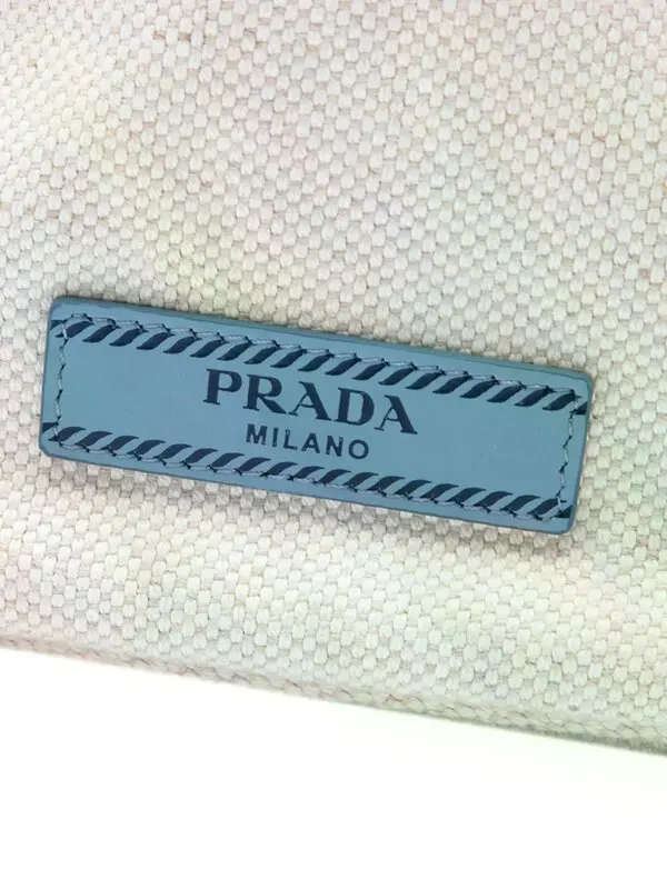 Prada 2013-2026 Canvas Mistolino Drawstring Pouch - White