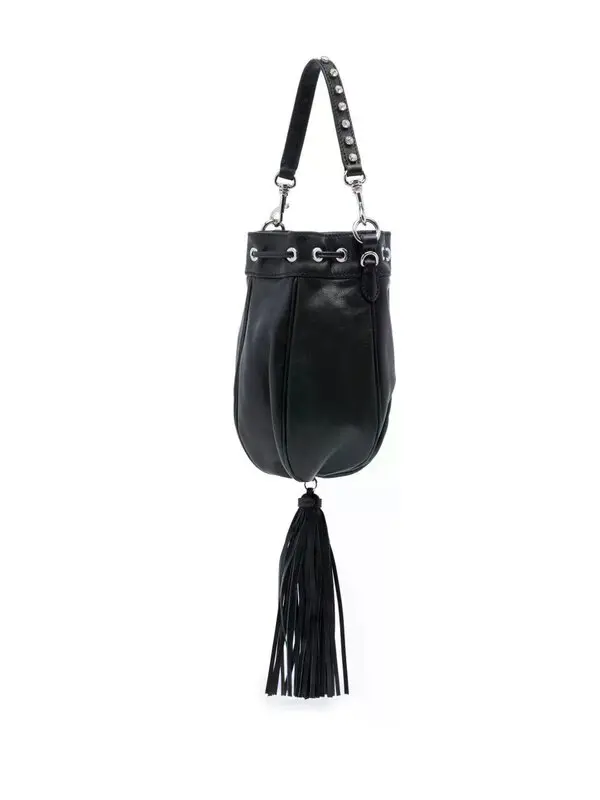 Miu Miu 2010-2026 Nappa Crystal Embellished Handle Bucket Bag Satchel