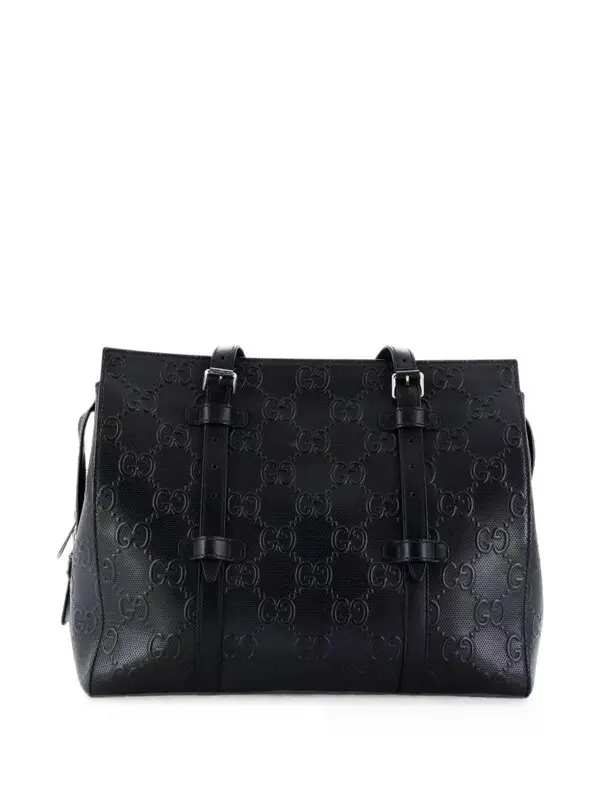 Gucci Gg Embossed Perforated Leather Medium Tote Bag