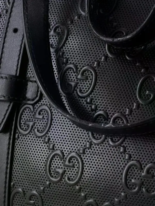 Gucci Gg Embossed Perforated Leather Medium Tote Bag