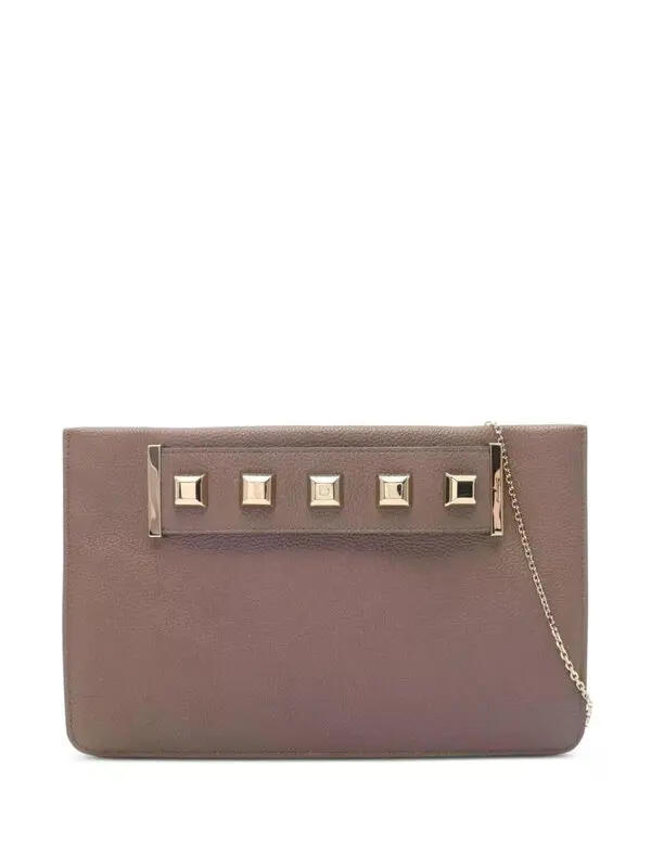 FERRAGAMO 2010s Gancini Stud-embellished Clutch Bag