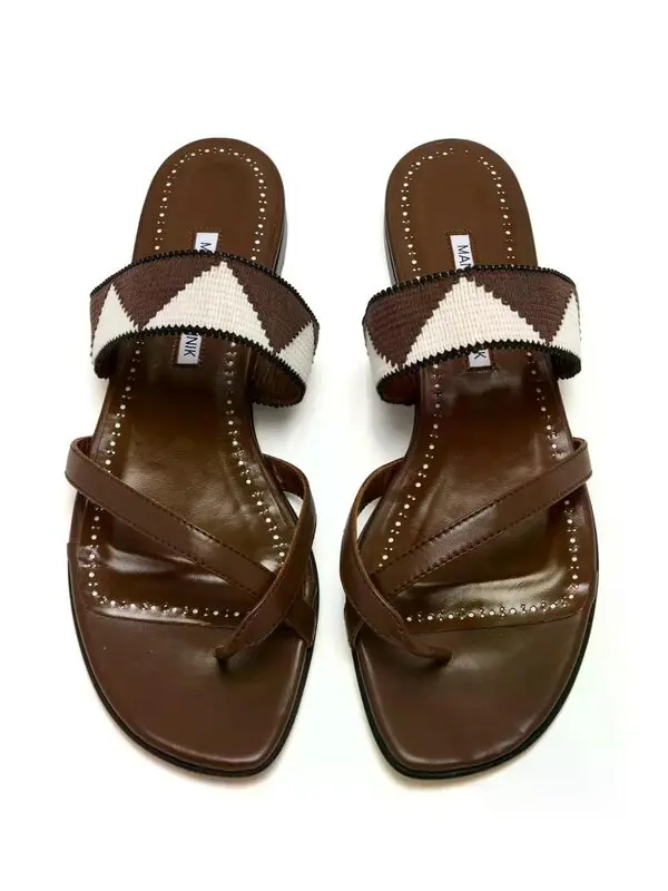 Manolo Blahnik Susastra Geometric-pattern Sandals