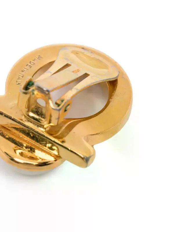 FERRAGAMO 1980s Gancini Faux-pearl Earrings