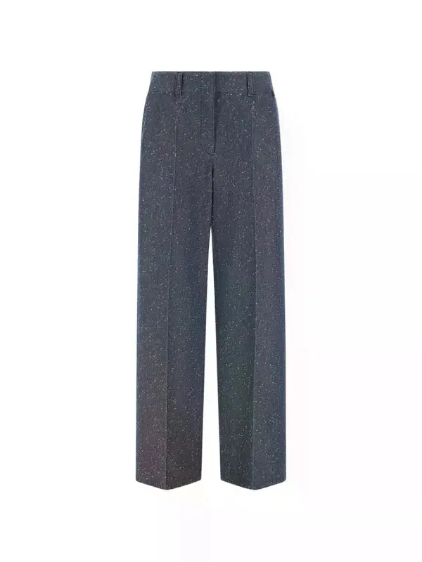 Herno Denim-effect Pressed-crease Trousers
