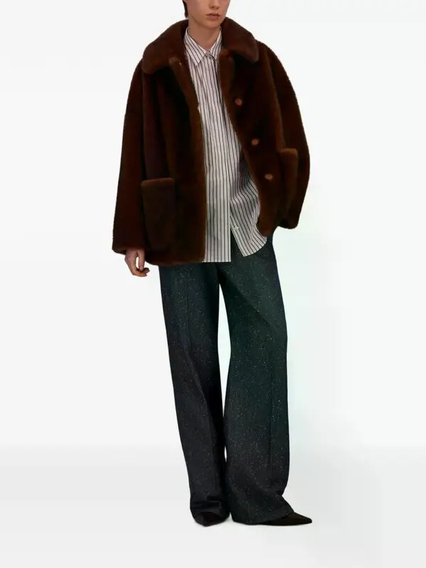 Herno Denim-effect Pressed-crease Trousers
