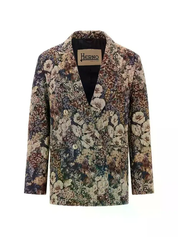 Herno Floral-motif Jacquard Blazer