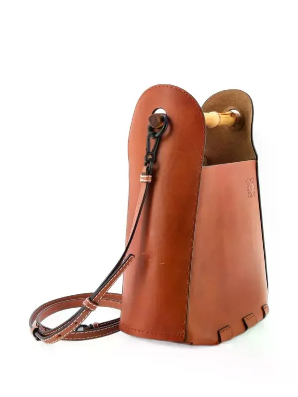 Loewe Bamboo Leather Bucket Bag - Brown