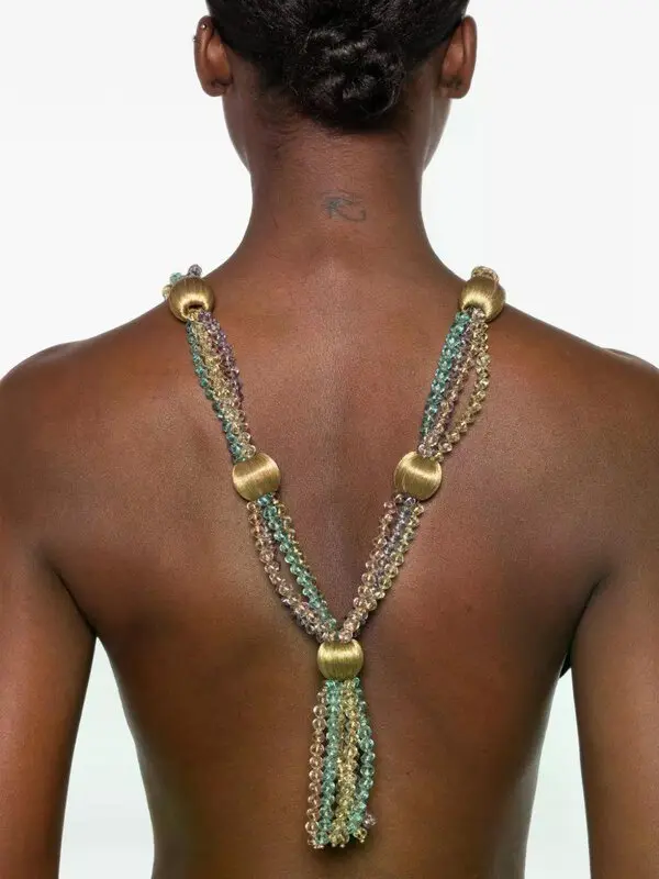 A.N.G.E.L.O. VINTAGE CULT 2000s Beaded Tassel Necklace - Gold