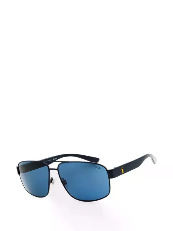 Polo Ralph Lauren Rectangle-frame Metal Sunglasses - Black