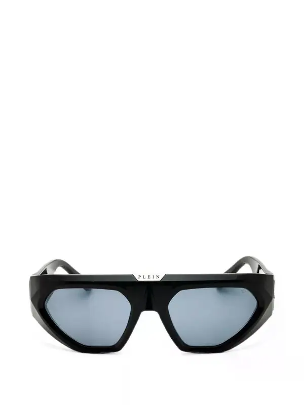 Philipp Plein Geometric-frame Logo-plaque Sunglasses - Black