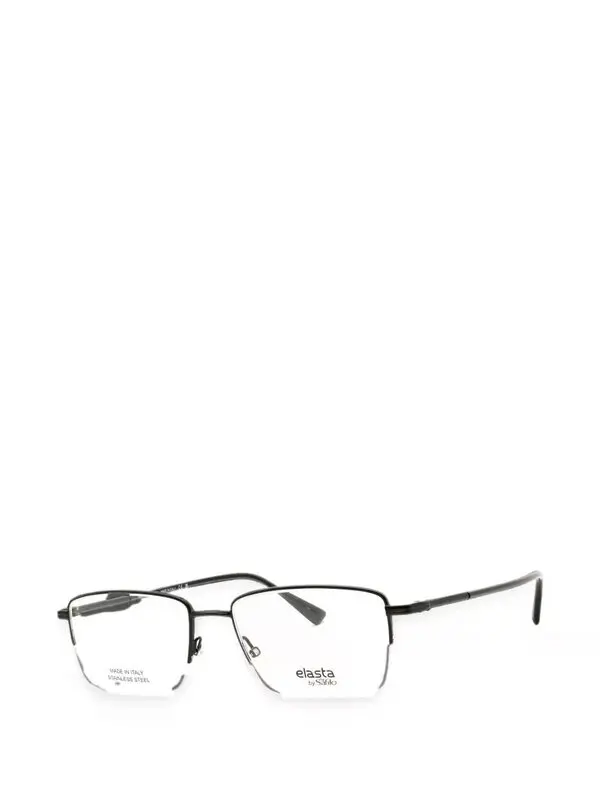 ELASTA Rectangle-frame Glasses - Black