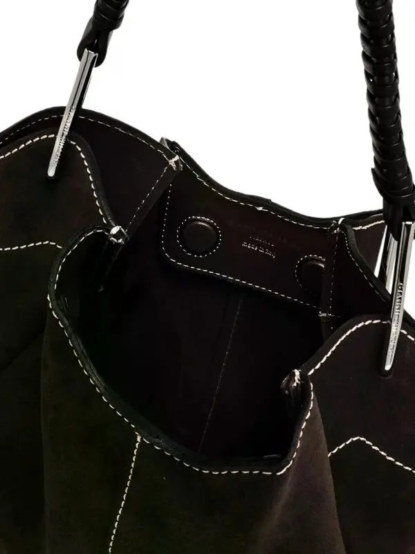 GIANNI CHIARINI Era Suede Contrast-stitch Shoulder Bag
