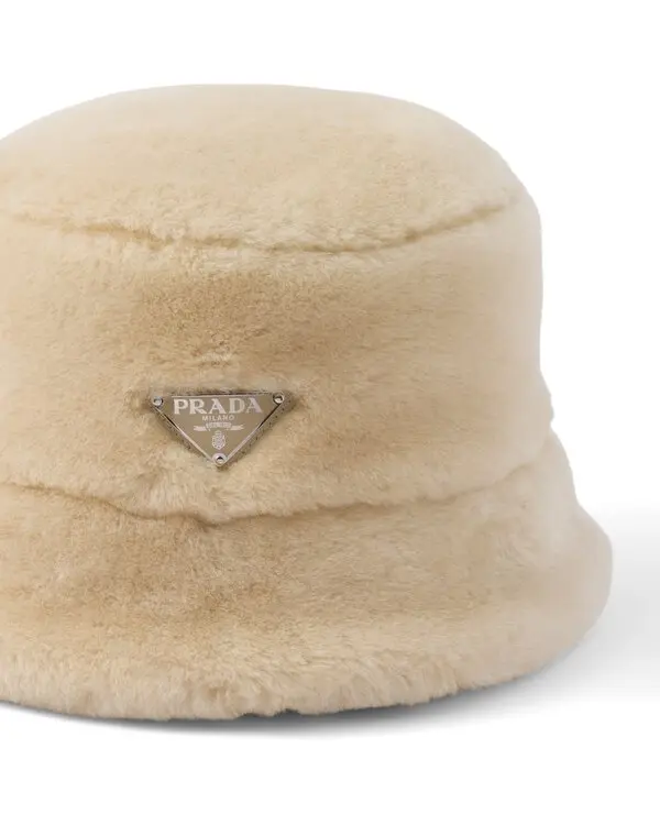 Prada Shearling Bucket Hat