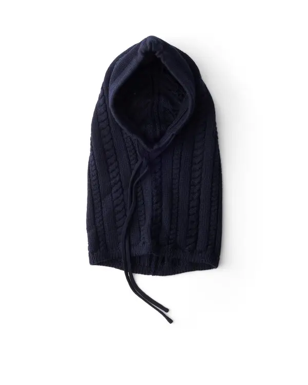 Prada Wool Balaclava - Navy