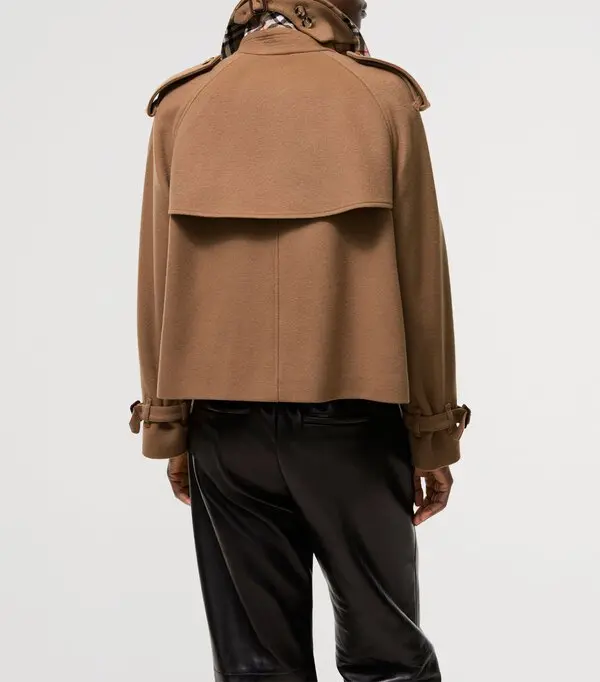 Burberry Cashmere Mayfair Cropped Trench Jacket