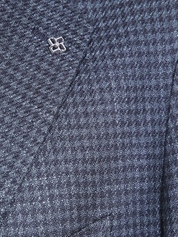 Tagliatore Single-breasted Check Blazer In Wool And Silk With Patch Pockets - Black