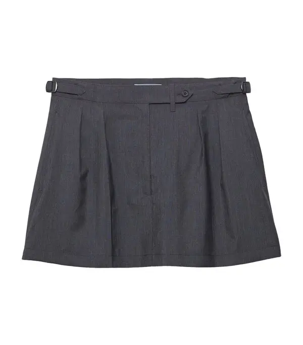 Prada Wool-mohair Mini Skirt