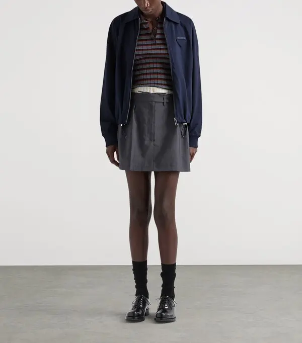 Prada Wool-mohair Mini Skirt