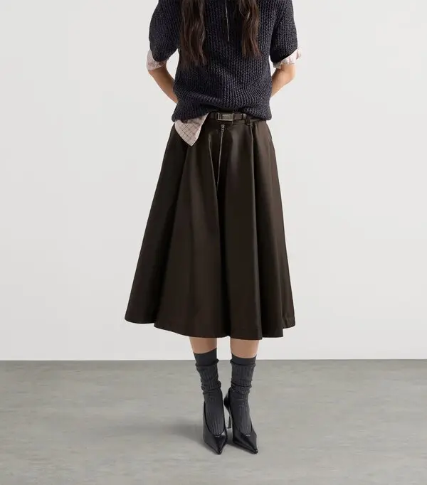 Prada Re-nylon Midi Skirt - Brown