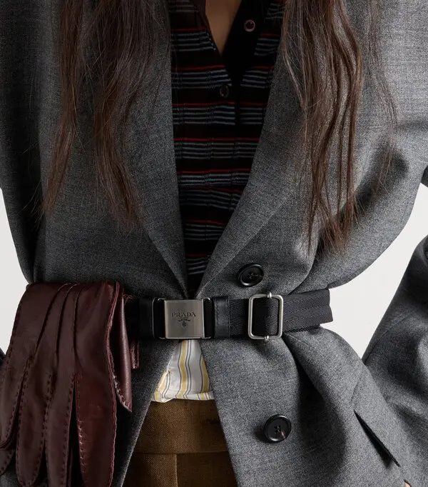 Prada Single-breasted Mélange Hopsack Blazer