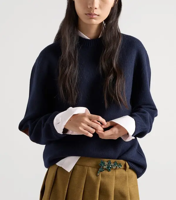 Prada Wool Elbow-patch Sweater