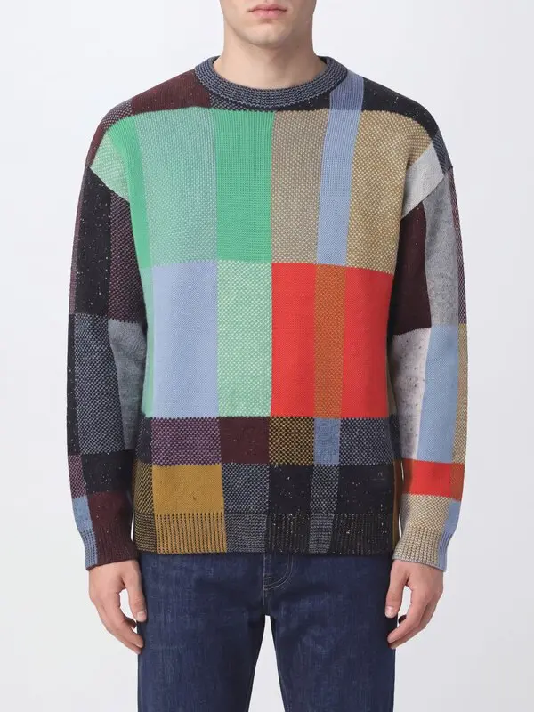 Paul Smith Relaxed Fit Check Wool And Cotton Crewneck Sweater