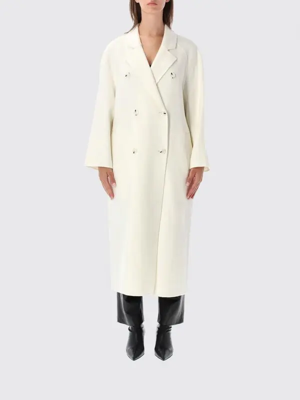 Loulou De Saison Double-breasted Long Coat In Wool And Cashmere Blend - Ivory