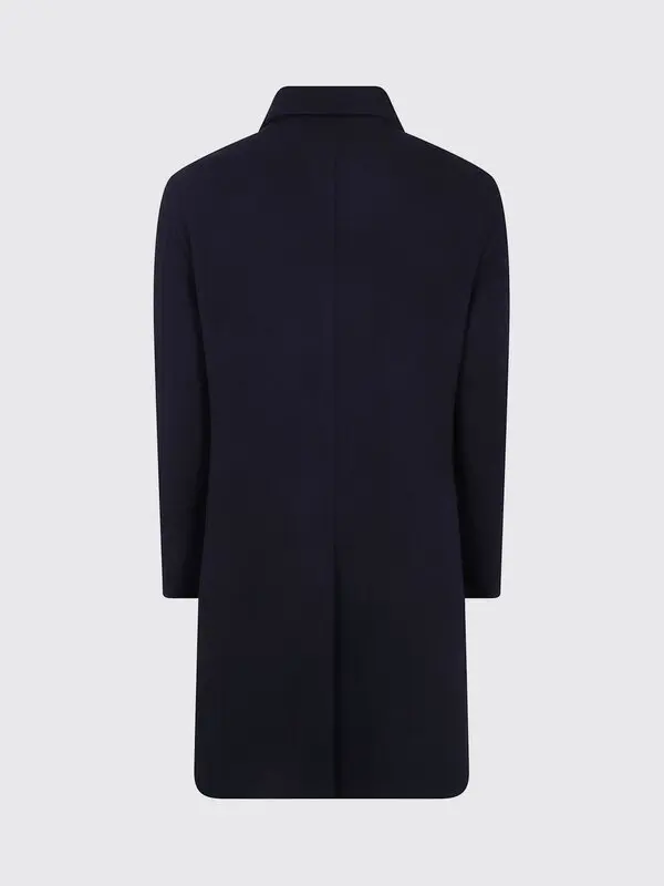 Tagliatore Long Double-breasted Coat In Wool And Cashmere Blend With Flap Pockets