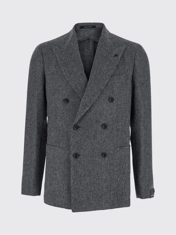 Tagliatore Double-breasted Blazer In Wool And Cashmere With Peak Lapels - Grey