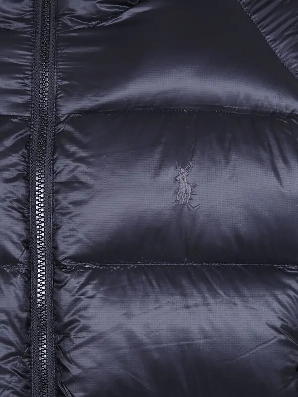 Polo Ralph Lauren Recycled Nylon Puffer Jacket With Hood And Pony Logo - Black