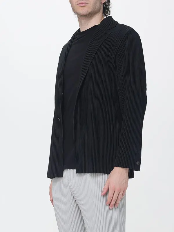 Issey Miyake Single-breasted Plissé Blazer Homme Plissé In Technical Fabric - Black