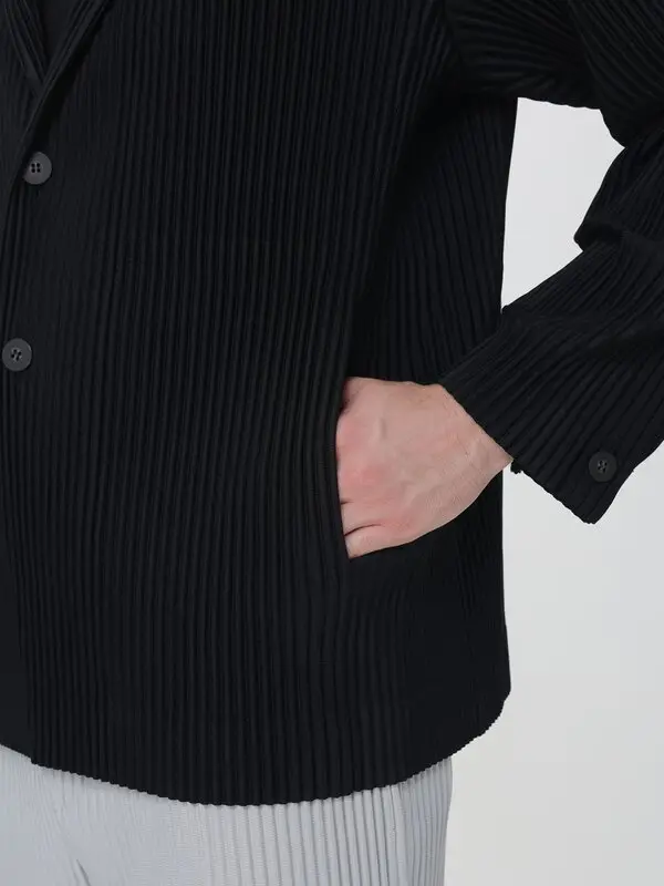Issey Miyake Single-breasted Plissé Blazer Homme Plissé In Technical Fabric - Black