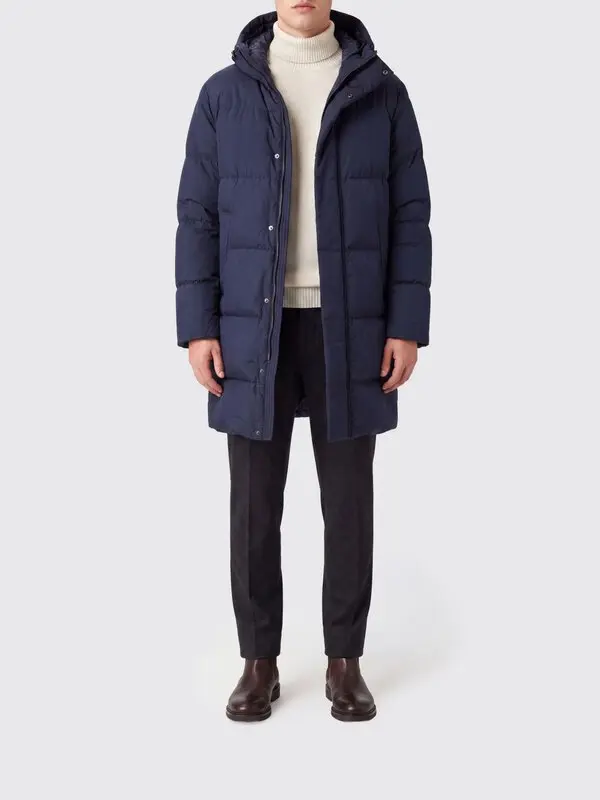 Herno Long Quilted Nylon Down Jacket With Hood And Concealed Fastening