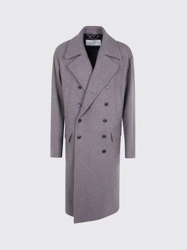 Dries Van Noten Double-breasted Long Coat In Wool Blend With A Relaxed Fit
