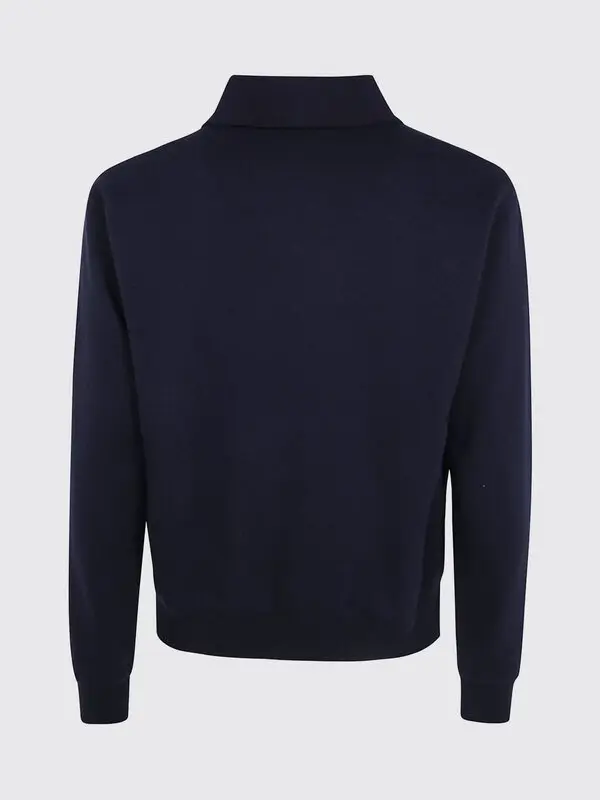 JIL SANDER Half-zip Sweatshirt In A Wool And Cotton Blend With Classic Collar