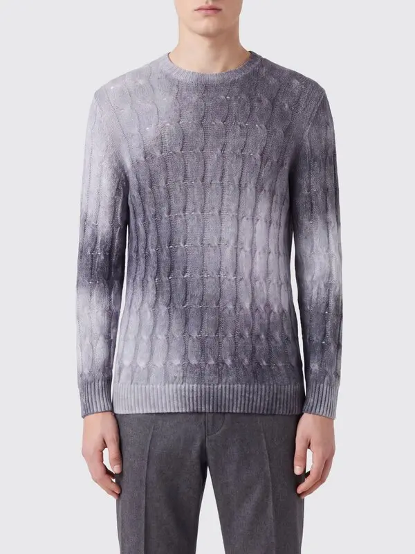 Avant Toi Two-tone Abstract Pattern Sweater In Cashmere And Silk