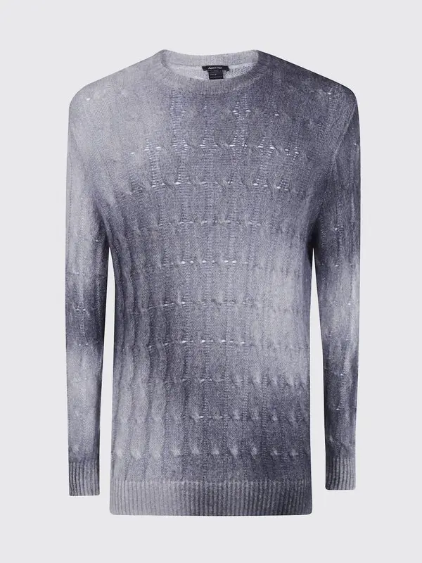 Avant Toi Two-tone Abstract Pattern Sweater In Cashmere And Silk