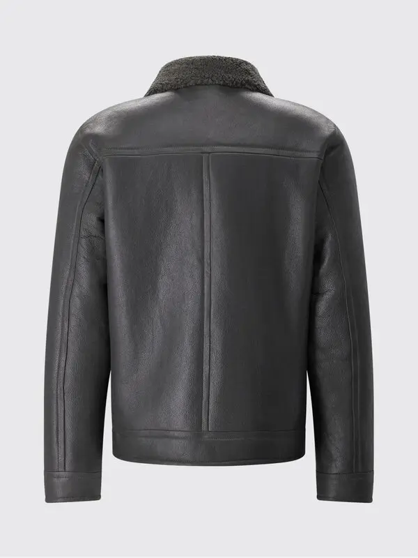 DONDUP Lambskin Leather Jacket With Fur Collar And Zip Closure - Green