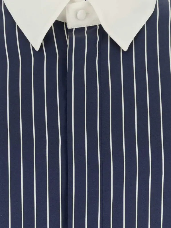 TOM FORD Striped Slim Fit Pure Silk Shirt With French Collar