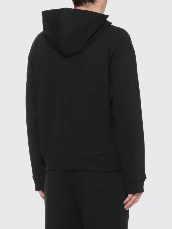 Moschino Cotton Hoodie With Teddy Bear Print - Black