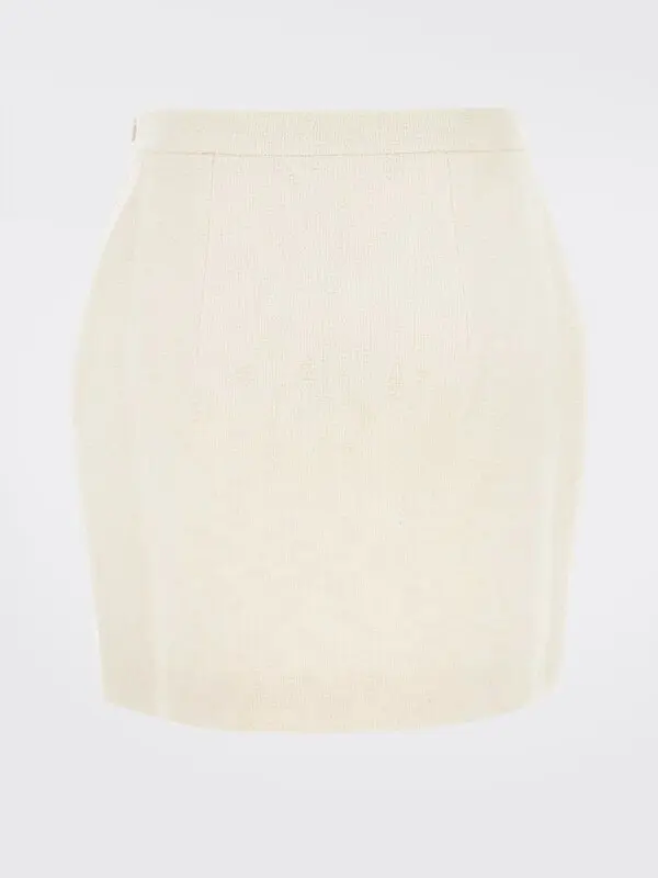 Alessandra Rich High-waisted Slim Fit Pencil Mini Skirt In Cotton Blend