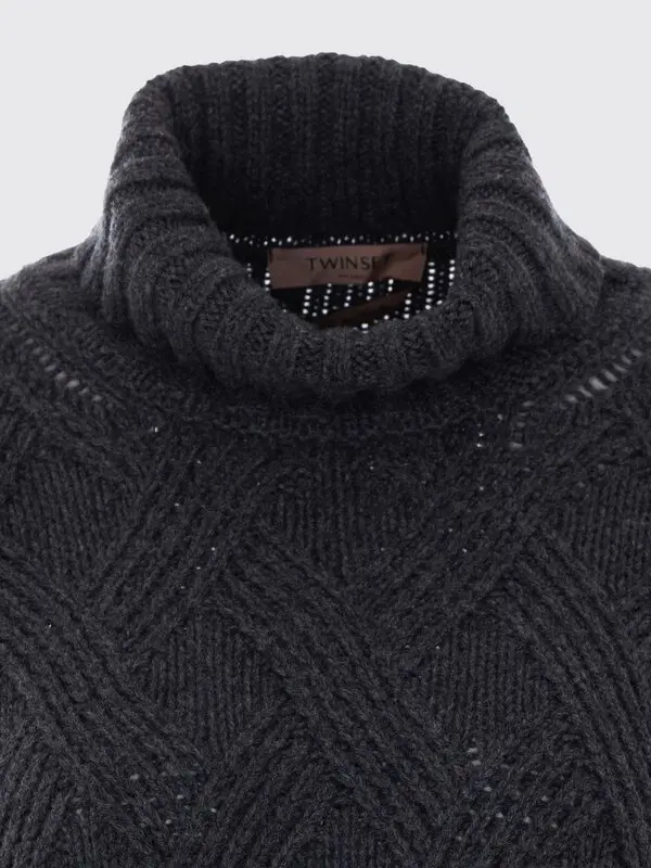 TWINSET Wool And Cashmere Blend Turtleneck With Dropped Shoulders