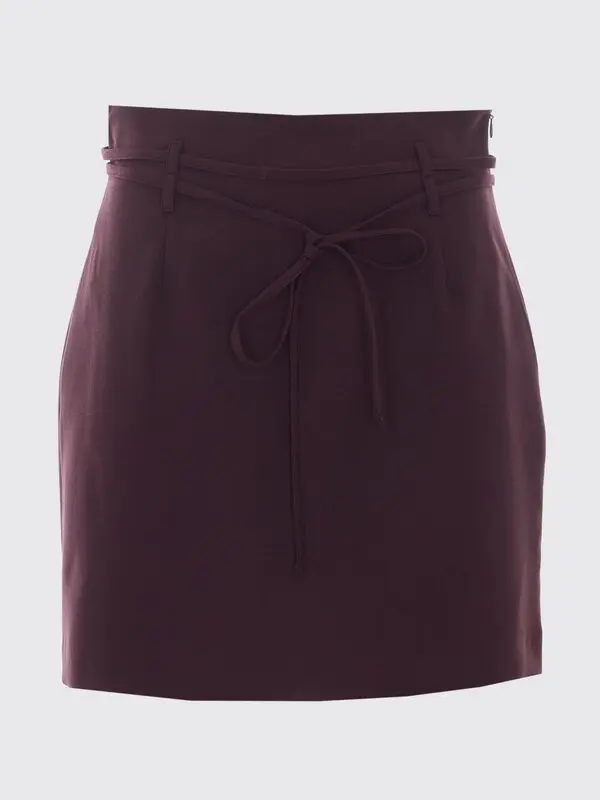 TWINSET High-waisted Pencil Mini Skirt With Belt And Side Zip - Red