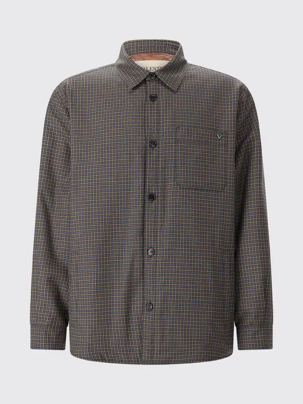 Valentino Garavani Vlogo Signature Check Wool Shirt Jacket
