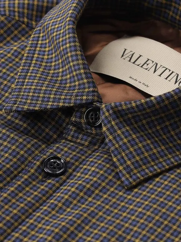 Valentino Garavani Vlogo Signature Check Wool Shirt Jacket